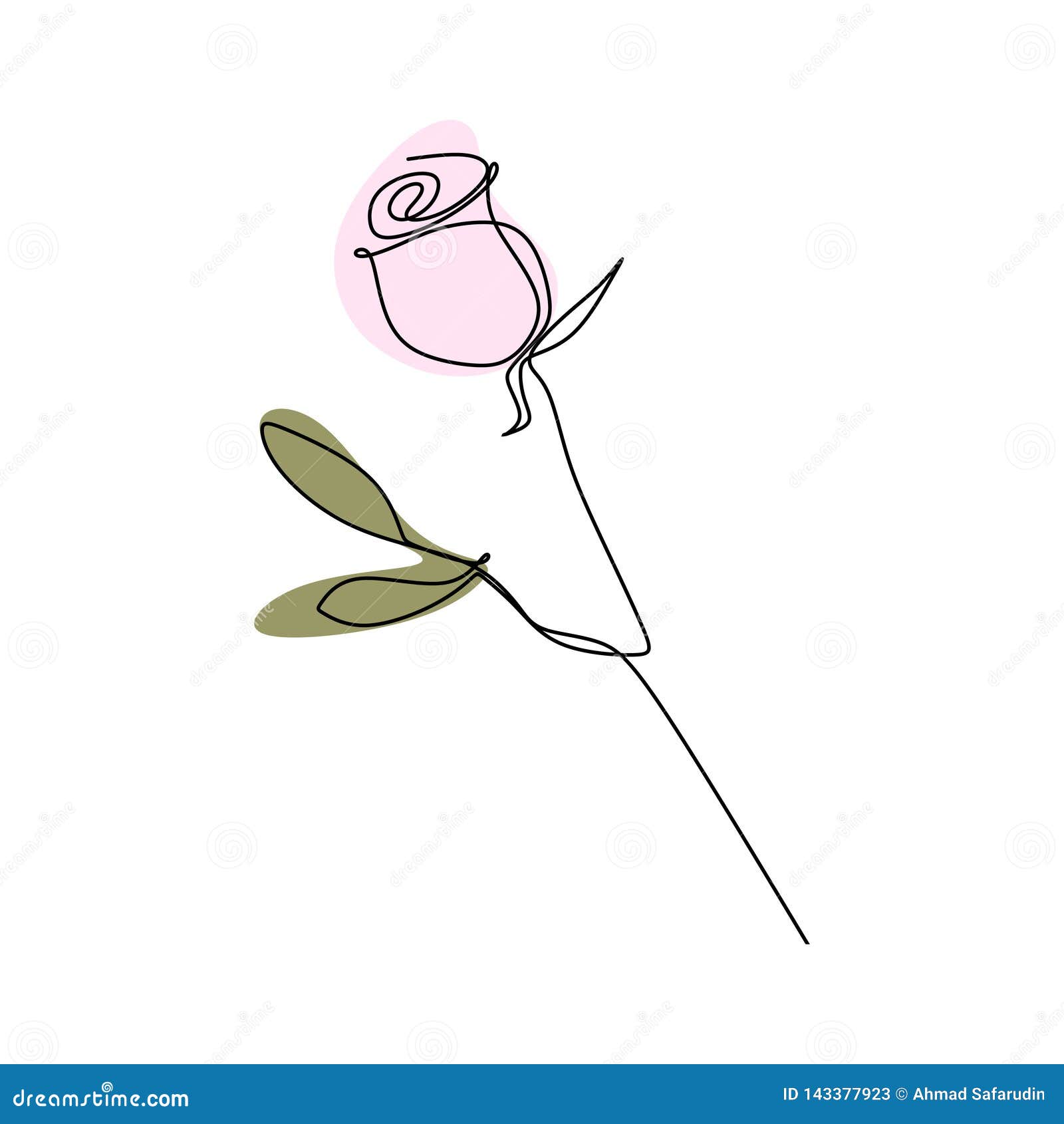 Simple Single Rose Outline