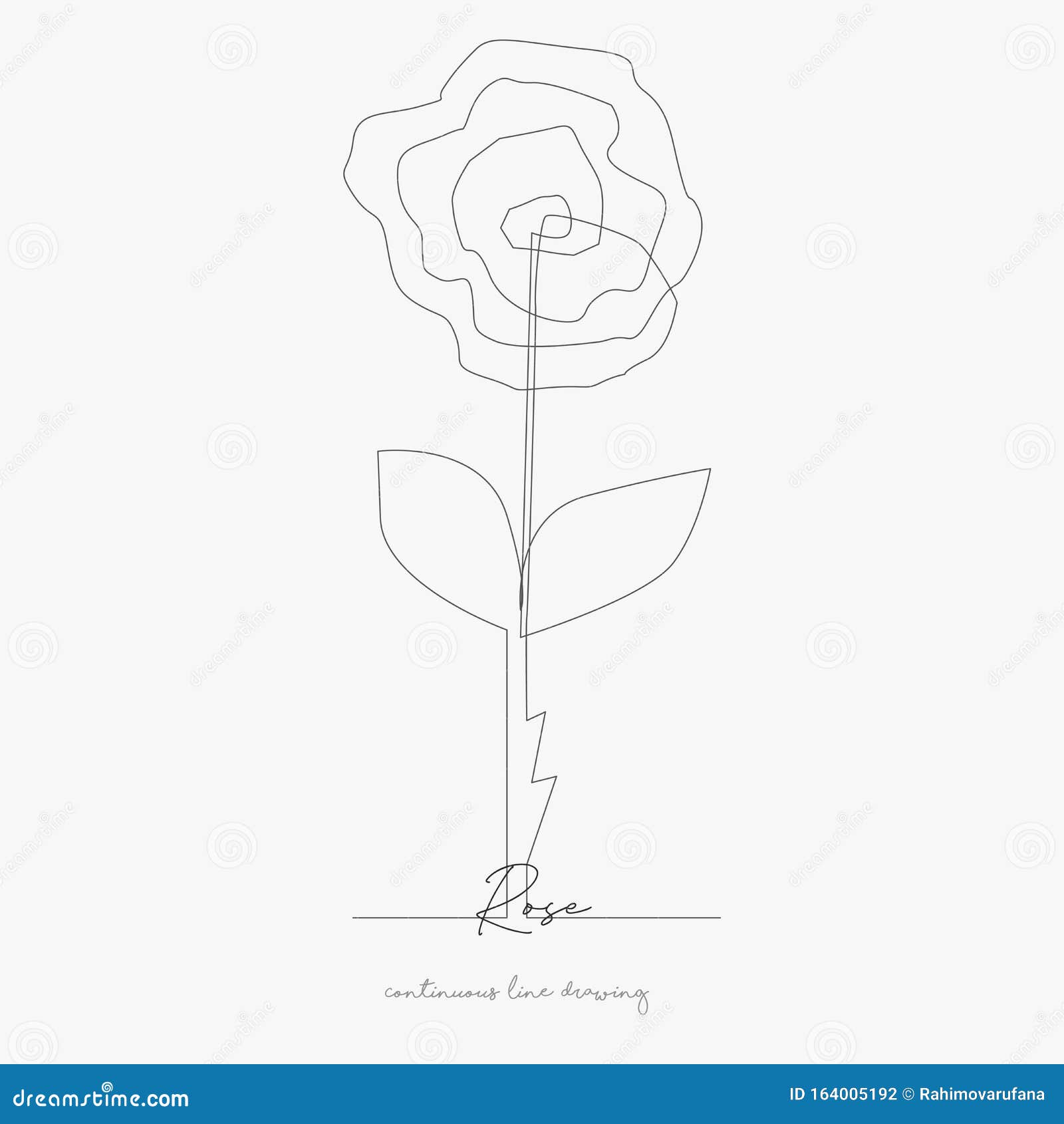 Continuous Line Drawing. Rose. Simple Vector Illustration. Rose Concept ...
