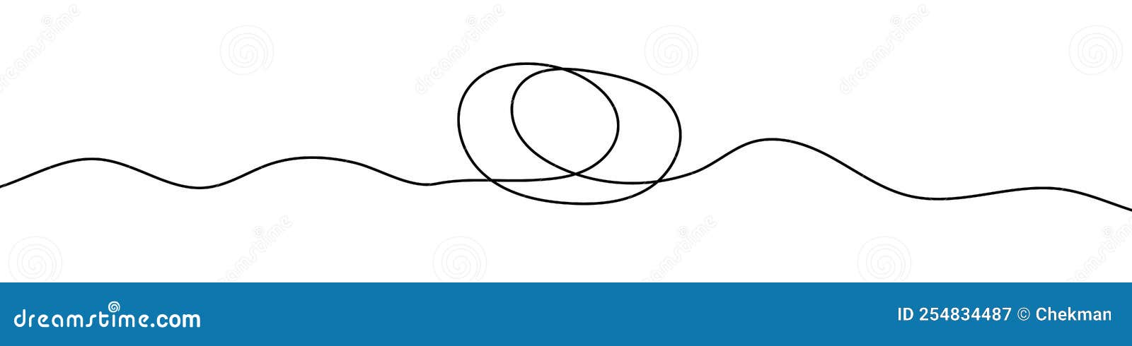 Continuous Line Drawing of Round Frame. One Line Icon of Frame Stock ...