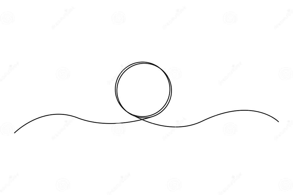 Continuous Line Drawing of Round Frame. One Line Icon of Frame. Vector ...