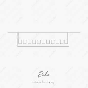 Continuous Line Drawing. Ruler. Simple Vector Illustration. Ruler ...