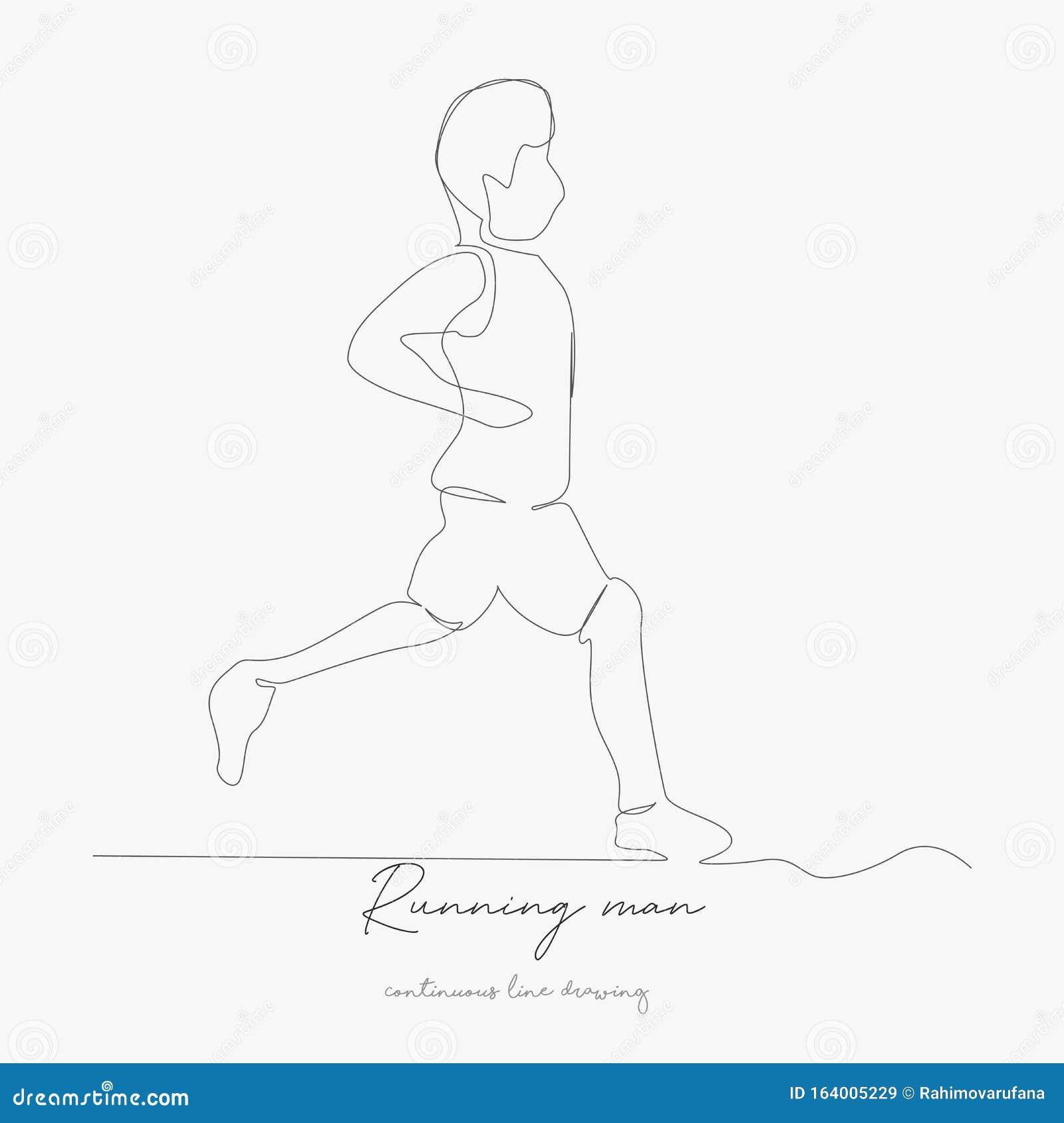 Continuous Line Drawing. Running Man. Simple Vector Illustration ...