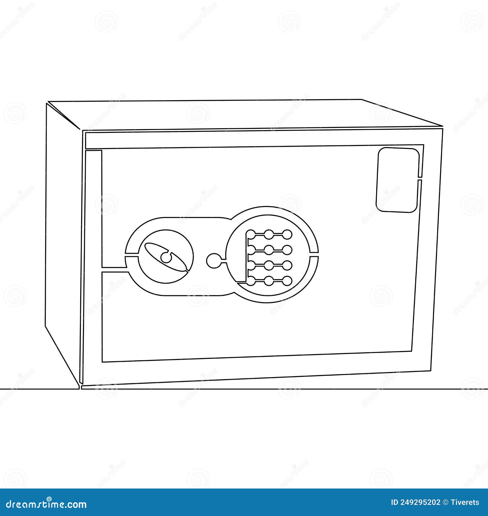 Continuous Line Drawing Safety Deposit Box Concept Stock Vector ...