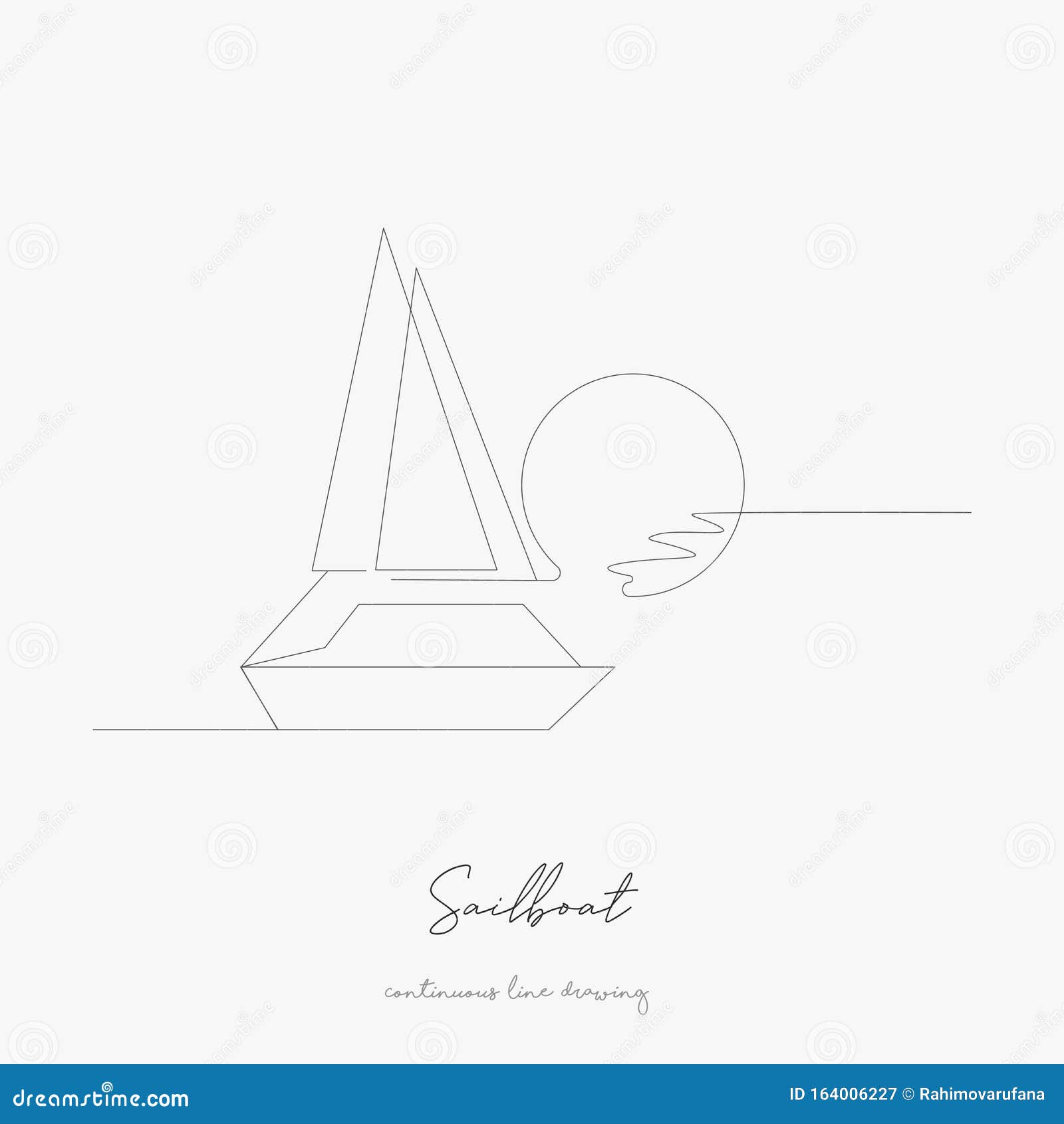 Continuous Line Drawing. Sailboat. Simple Vector Illustration. Sailboat ...