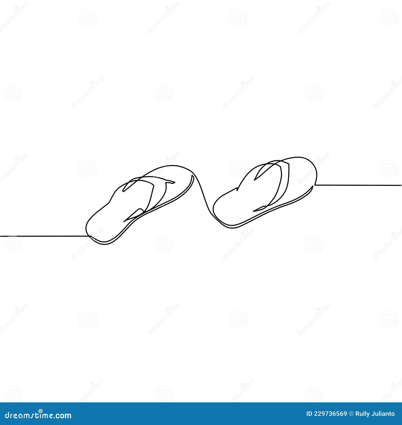 One line drawing of sandal stock vector. Illustration of decorative ...