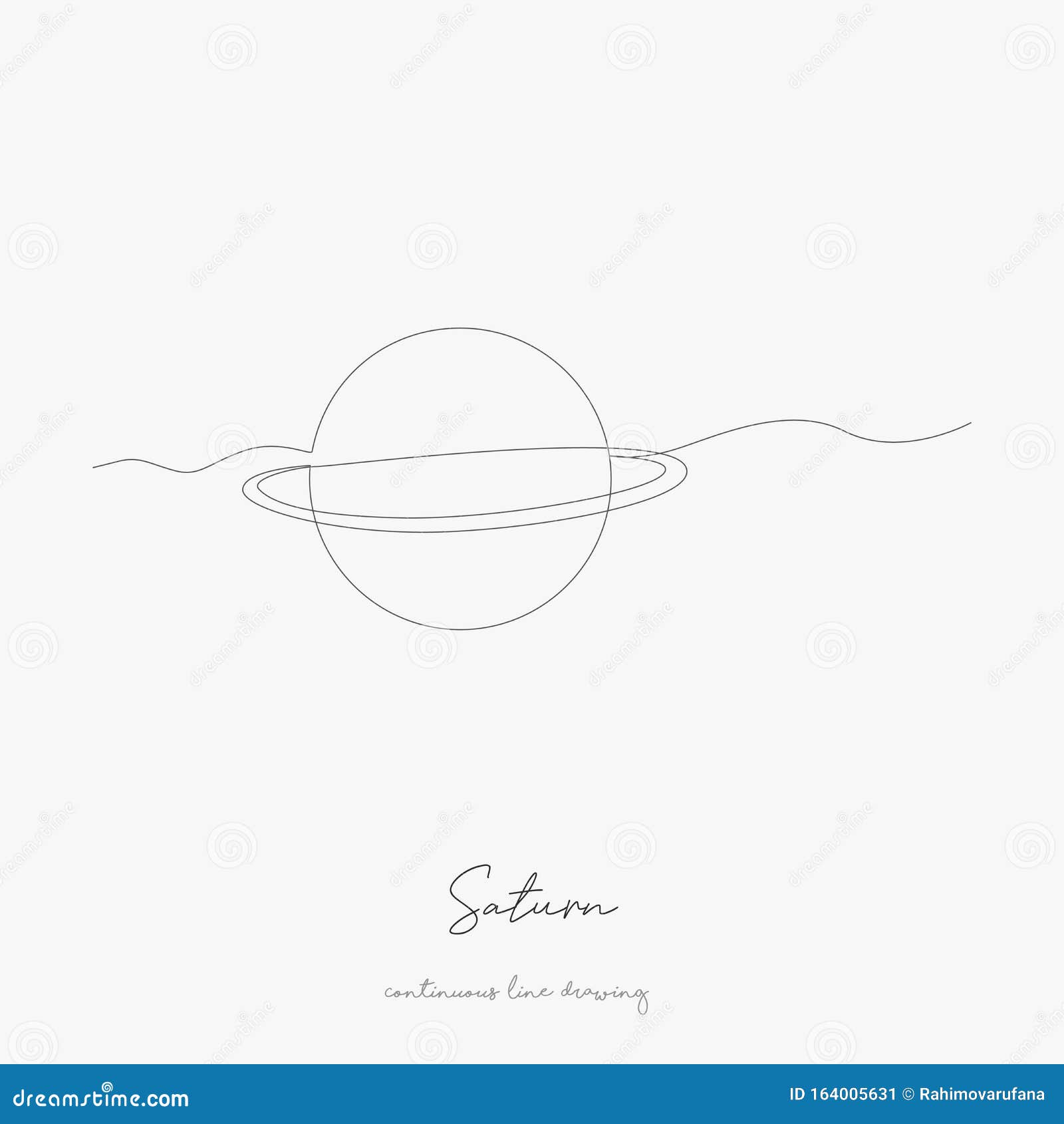 Continuous Line Drawing. Saturn. Simple Vector Illustration. Saturn ...