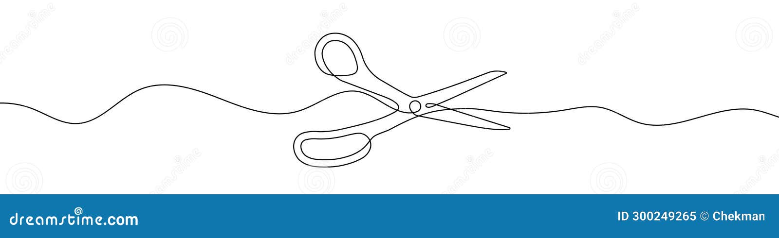 Continuous Line Drawing of Scissors. One Line Drawing Background Stock ...