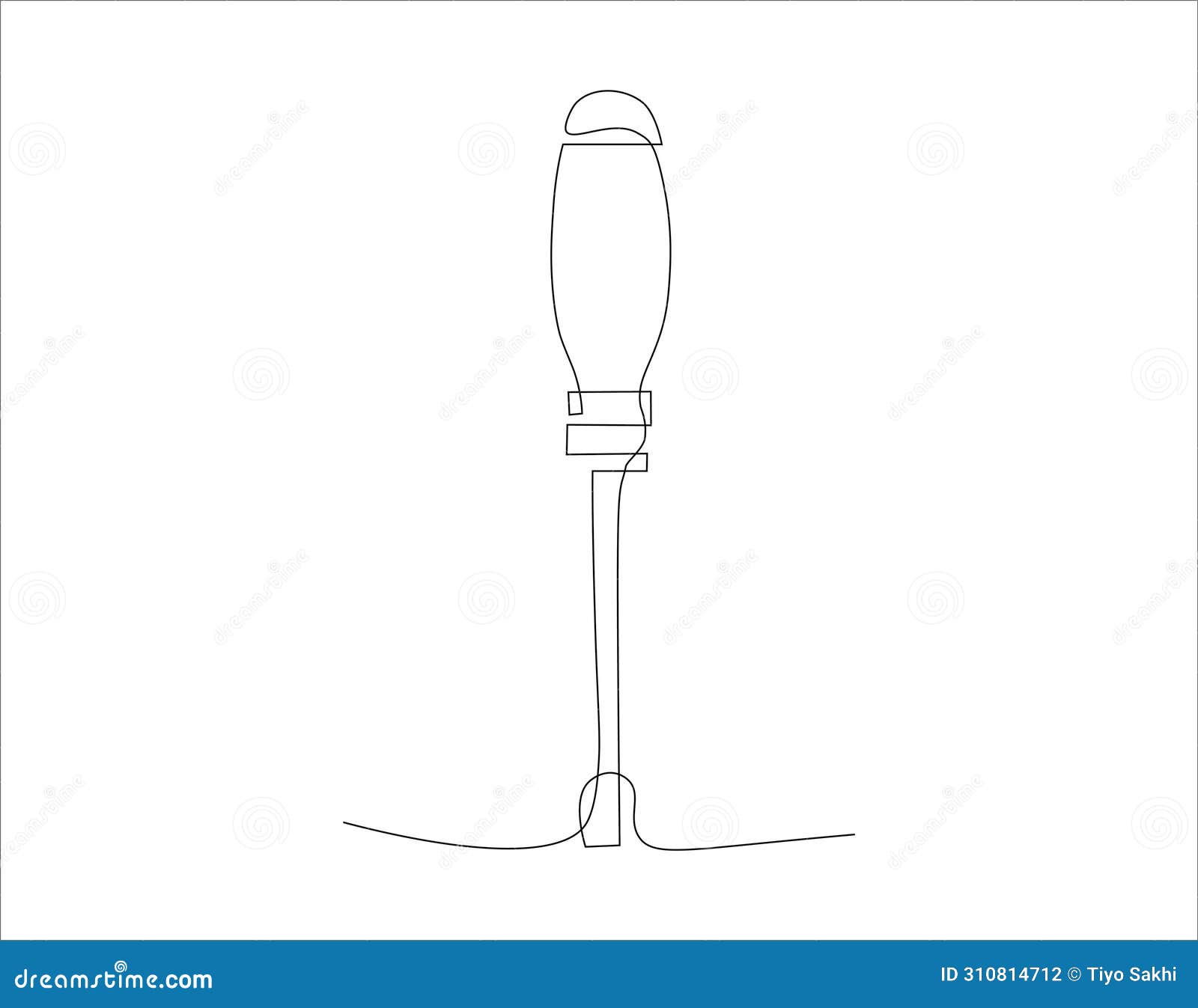 Continuous Line Drawing of Screwdriver. One Line of Screwdriver ...