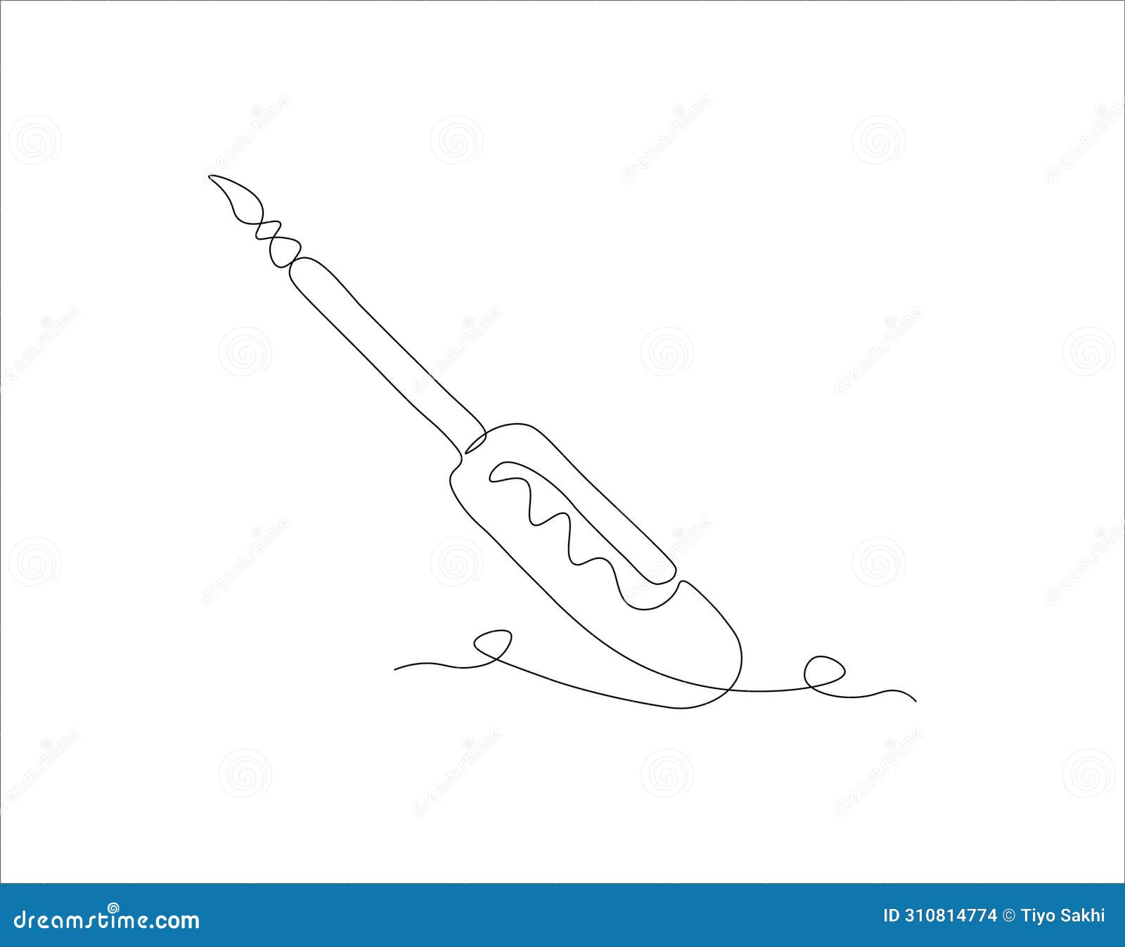 Continuous Line Drawing of Screwdriver. One Line of Screwdriver ...