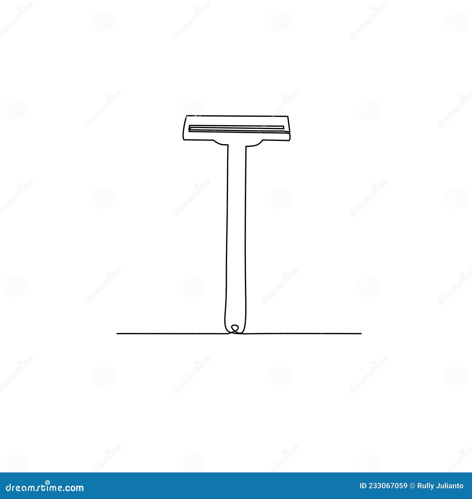 Continuous Line Drawing of Shaving Razor, Shave Beard, One Line, Single ...