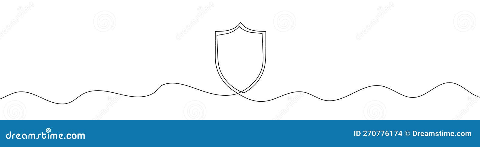 Continuous Line Drawing of Shield. One Line Drawing Background ...