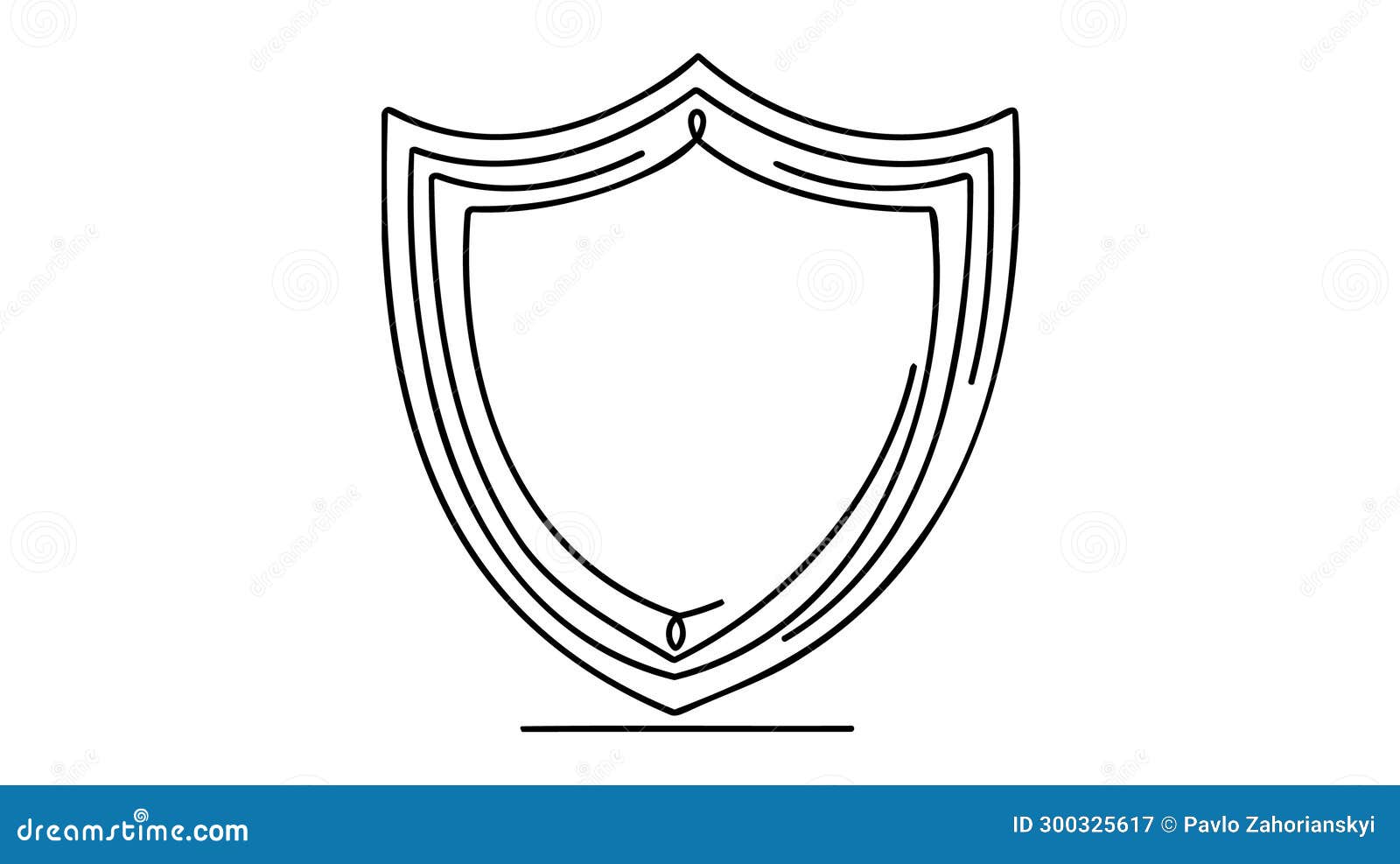 Continuous Line Drawing of Shield. One Line Drawing Background. Vector ...