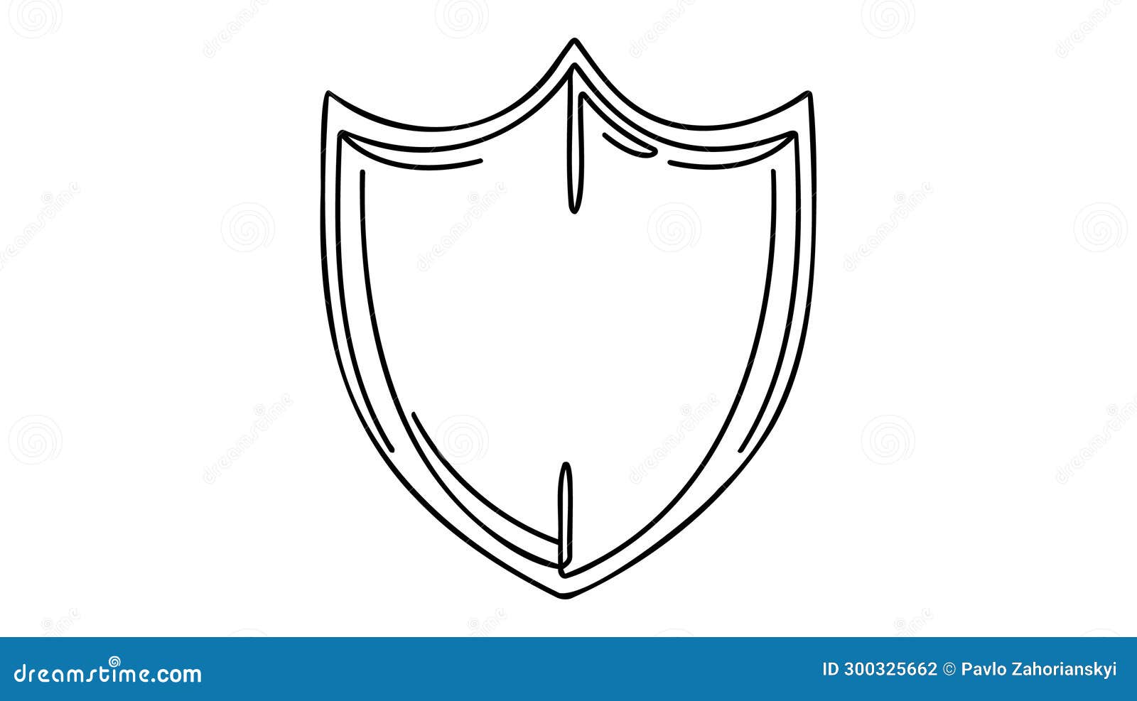 Continuous Line Drawing of Shield. One Line Drawing Background. Vector ...
