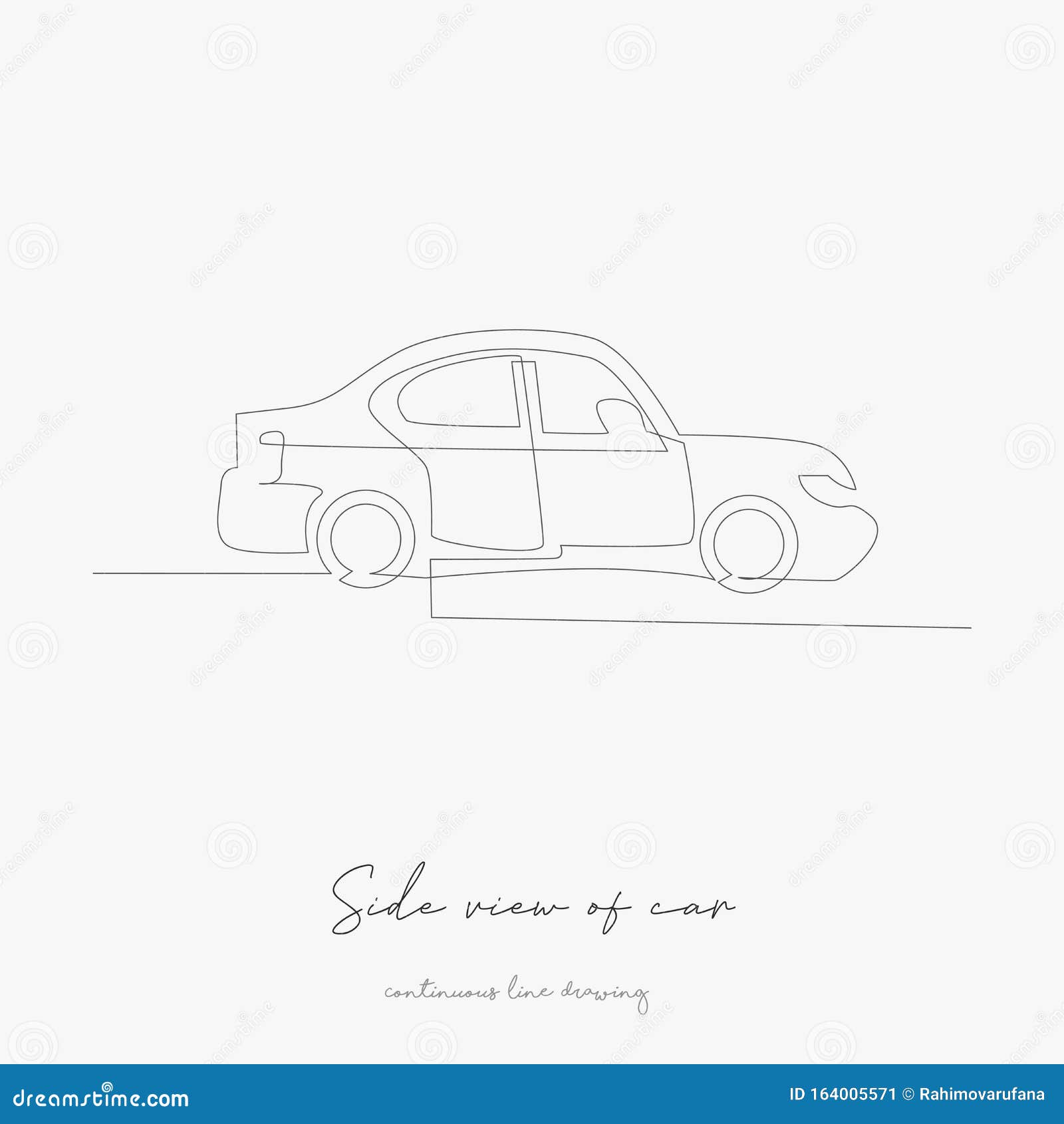 Continuous Line Drawing. Side View of Car. Simple Vector Illustration ...
