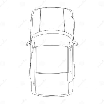 Continuous Line Drawing of a Simple Car. View from Above. Vector ...