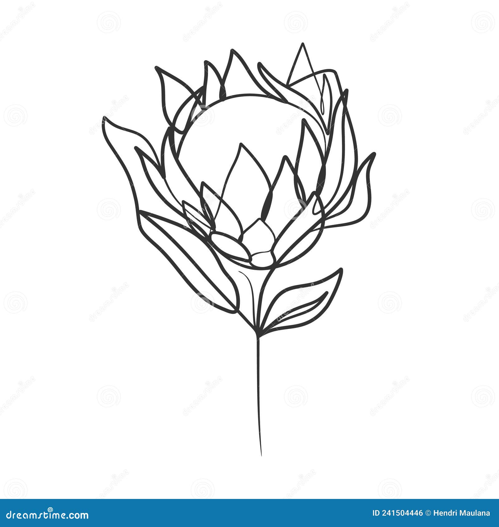 Continuous Line Drawing of Simple Flower Illustration Stock Vector ...
