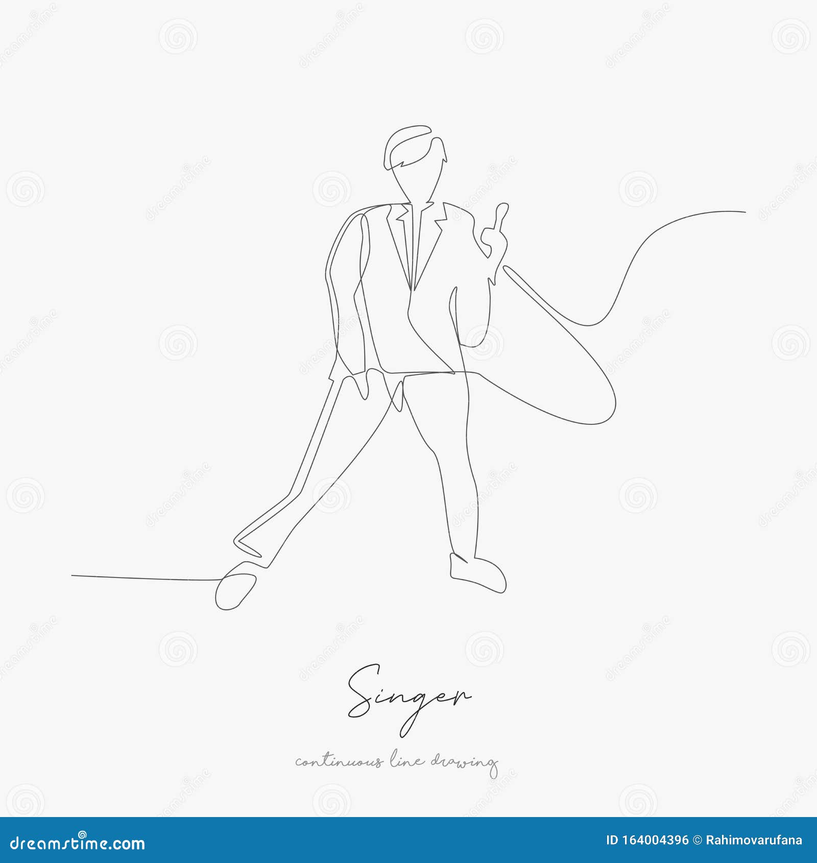 Continuous Line Drawing. Singer. Simple Vector Illustration. Singer ...