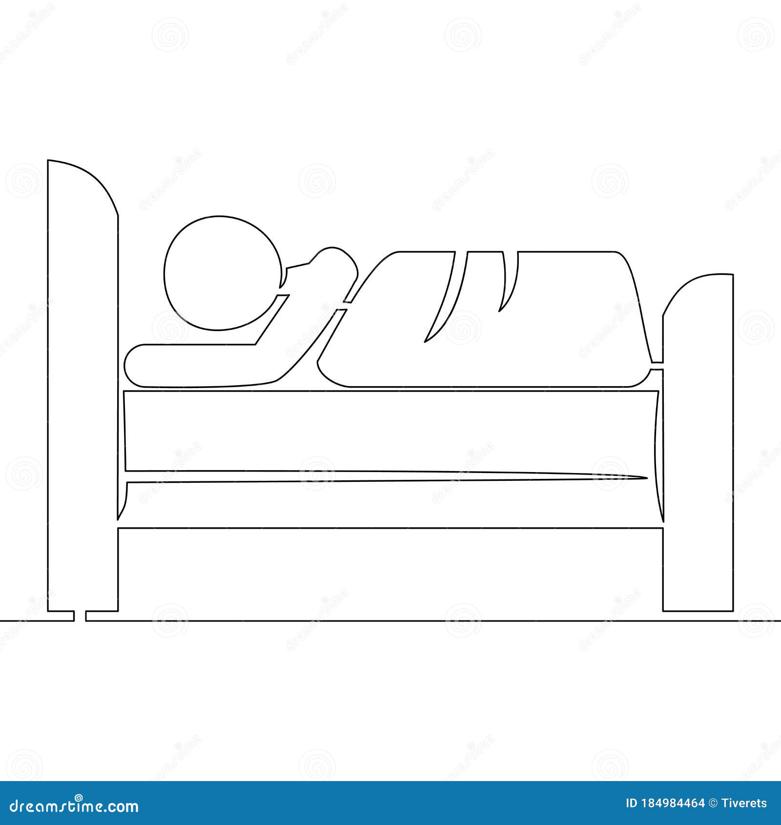 Continuous Line Drawing Sleep Control Icon Concept Stock Vector ...