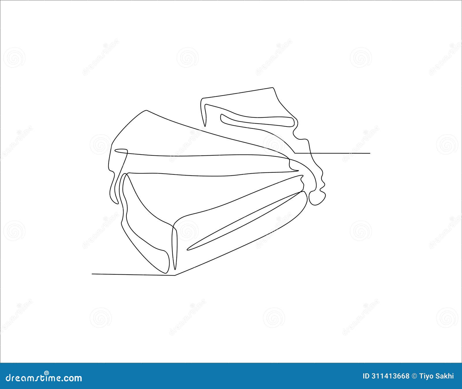 Continuous Line Drawing of Slice of Cake. One Line of Slice Cake. Cake ...