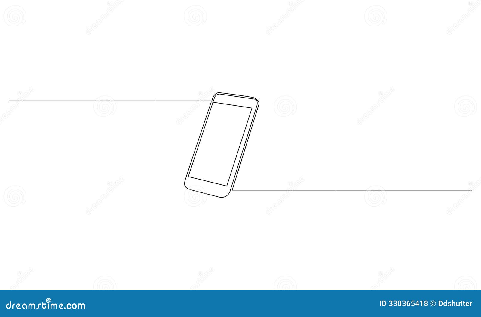 Continuous Line Drawing of Smartphone. Cell Phone Linear Banner. Single ...