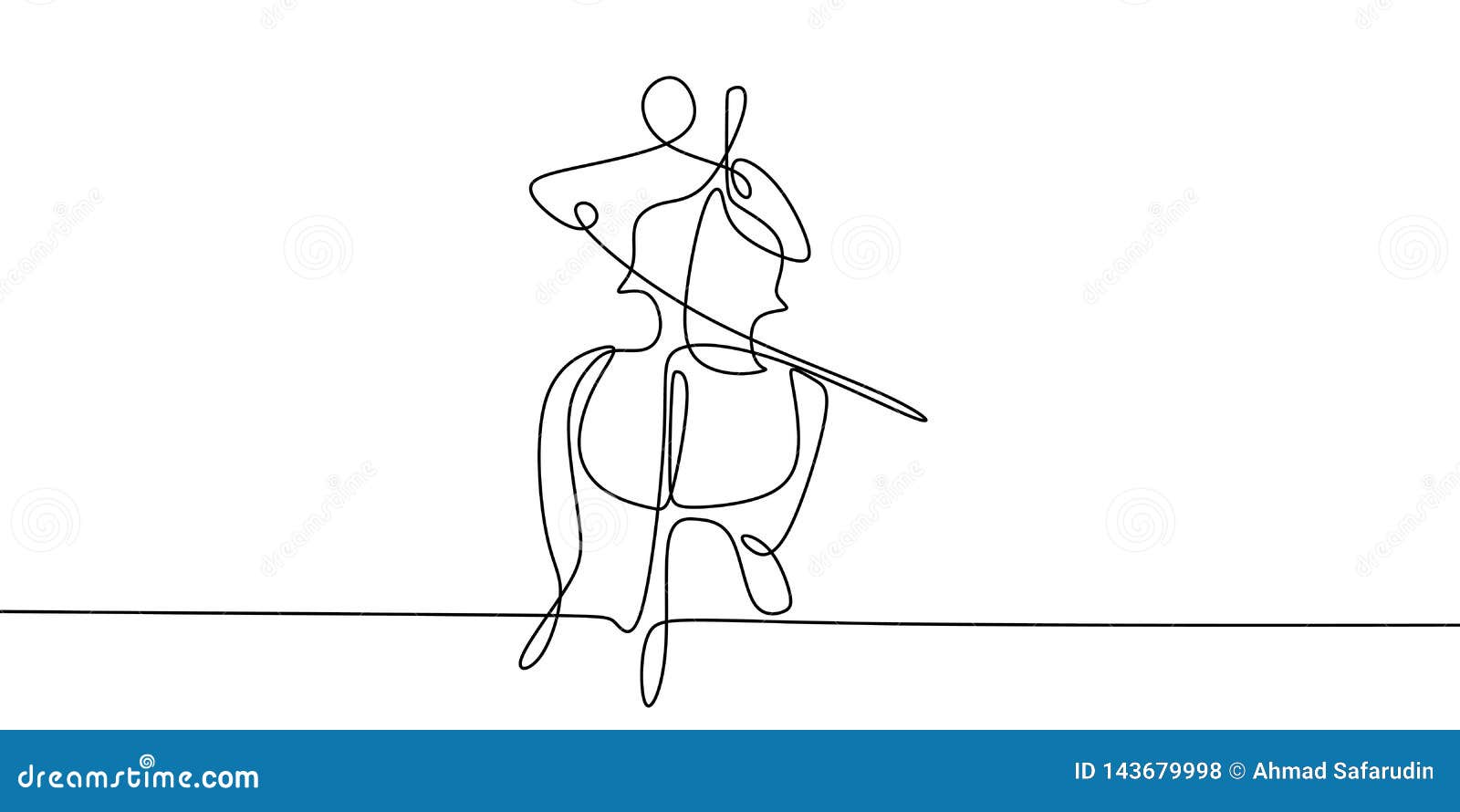 Continuous Line Drawing Of Someone Playing Classical Music Instruments ...