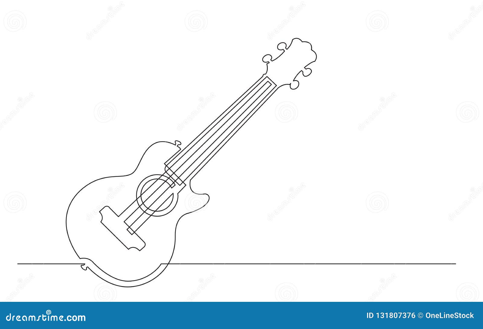 Continuous Line Drawing of Soprano Ukulele with Cutaway Stock Vector ...