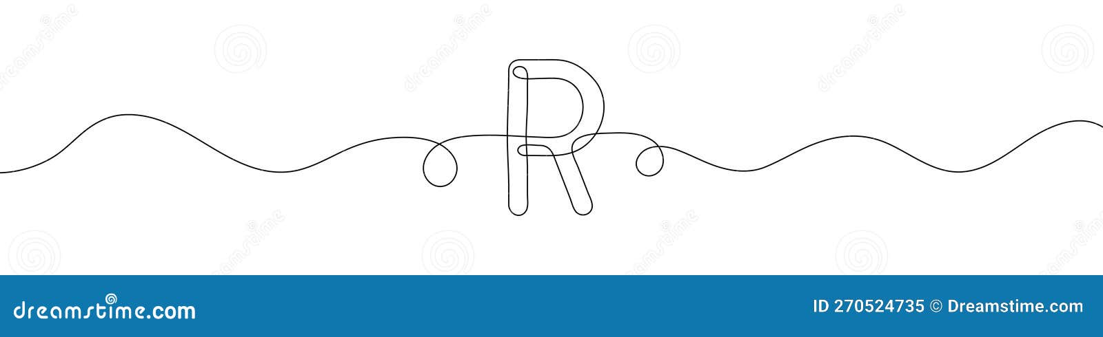 Continuous Line Drawing of South African Rand Currency Symbol Stock ...