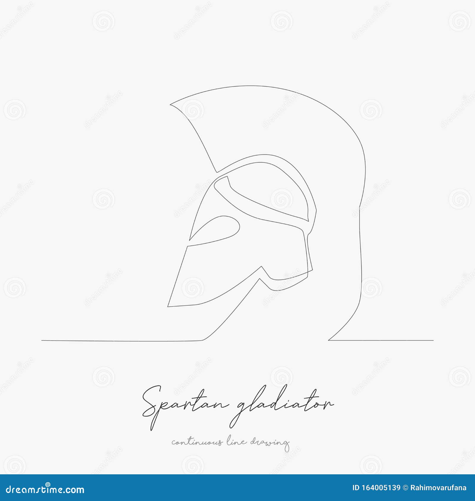 Continuous Line Drawing. Spartan Gladiator. Simple Vector Illustration ...