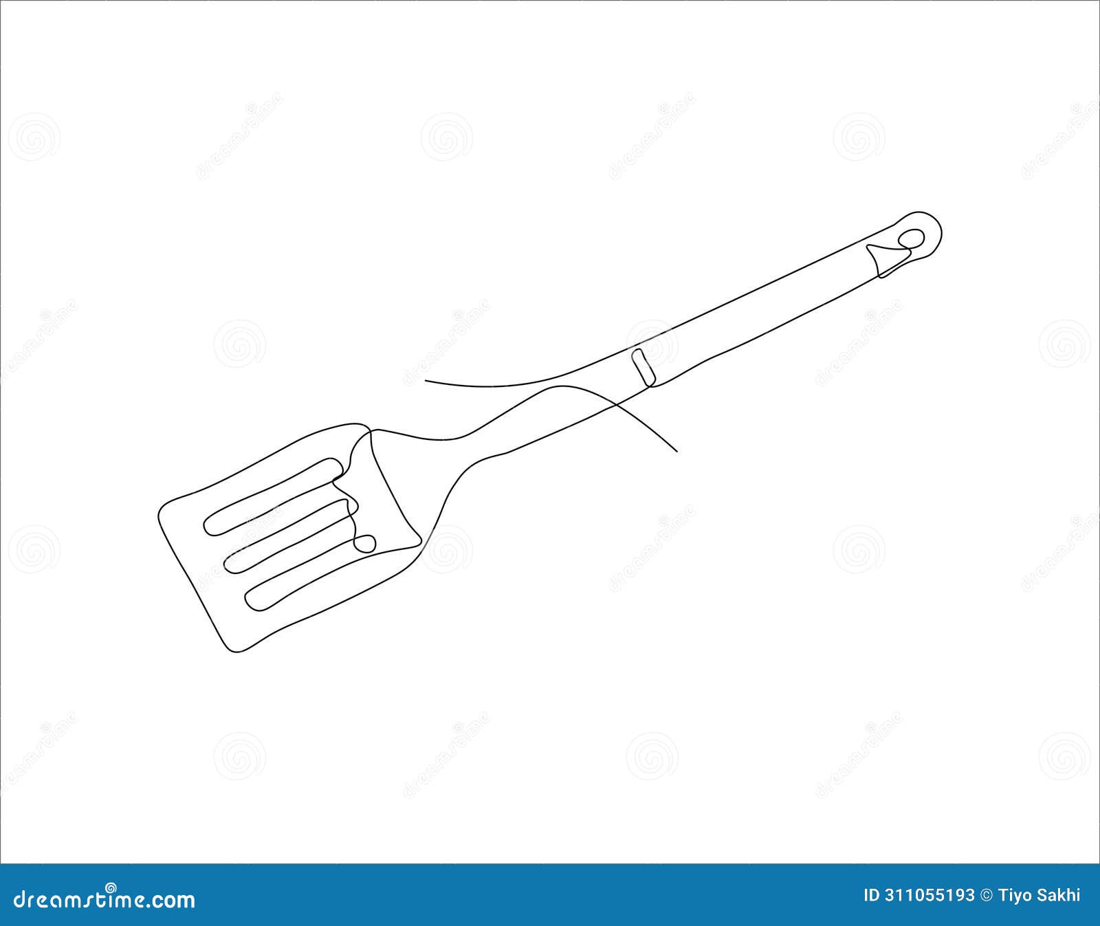 Continuous Line Drawing of Spatula. One Line of Spatula. Kitchen Tool ...