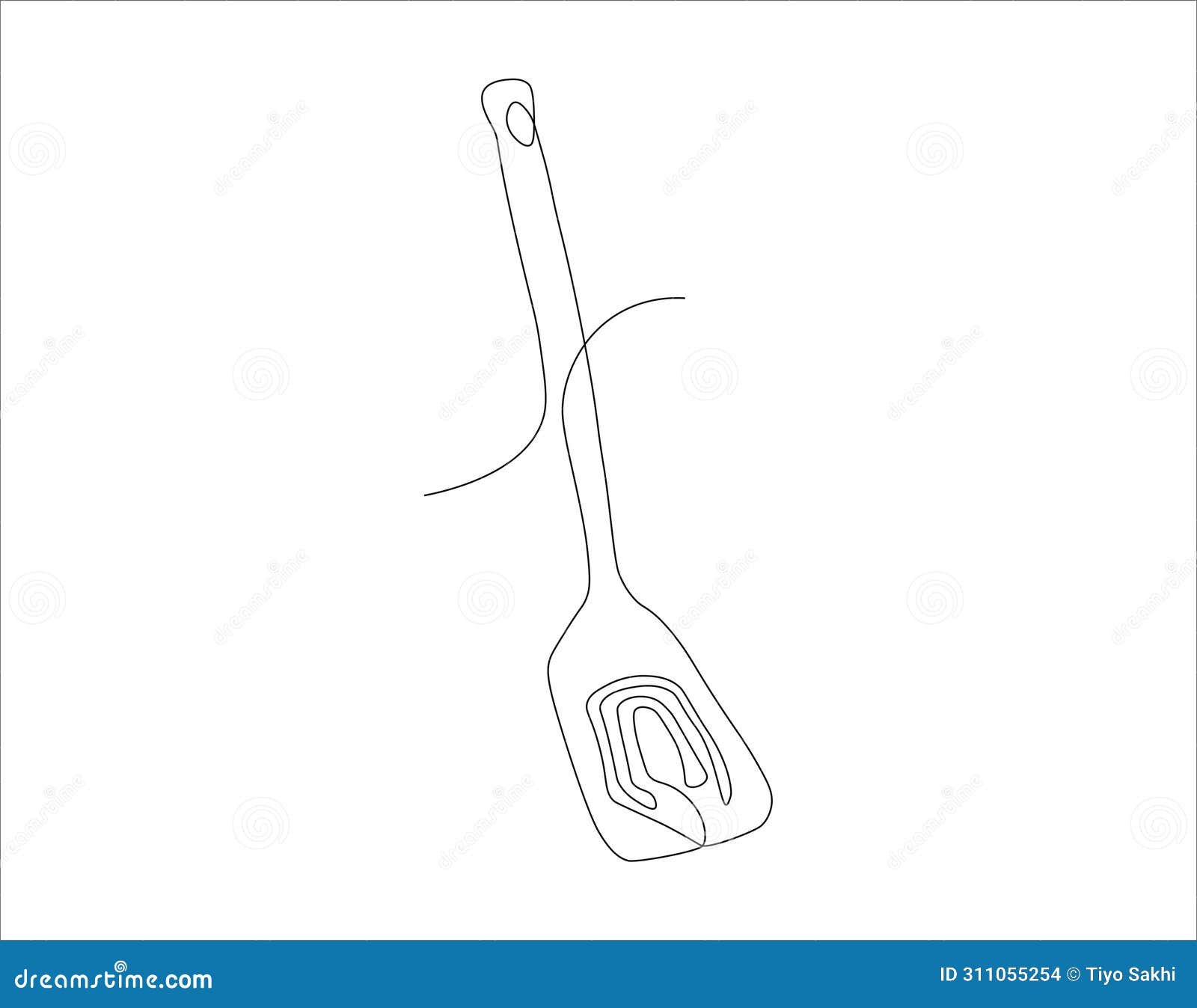 Continuous Line Drawing of Spatula. One Line of Spatula. Kitchen Tool ...