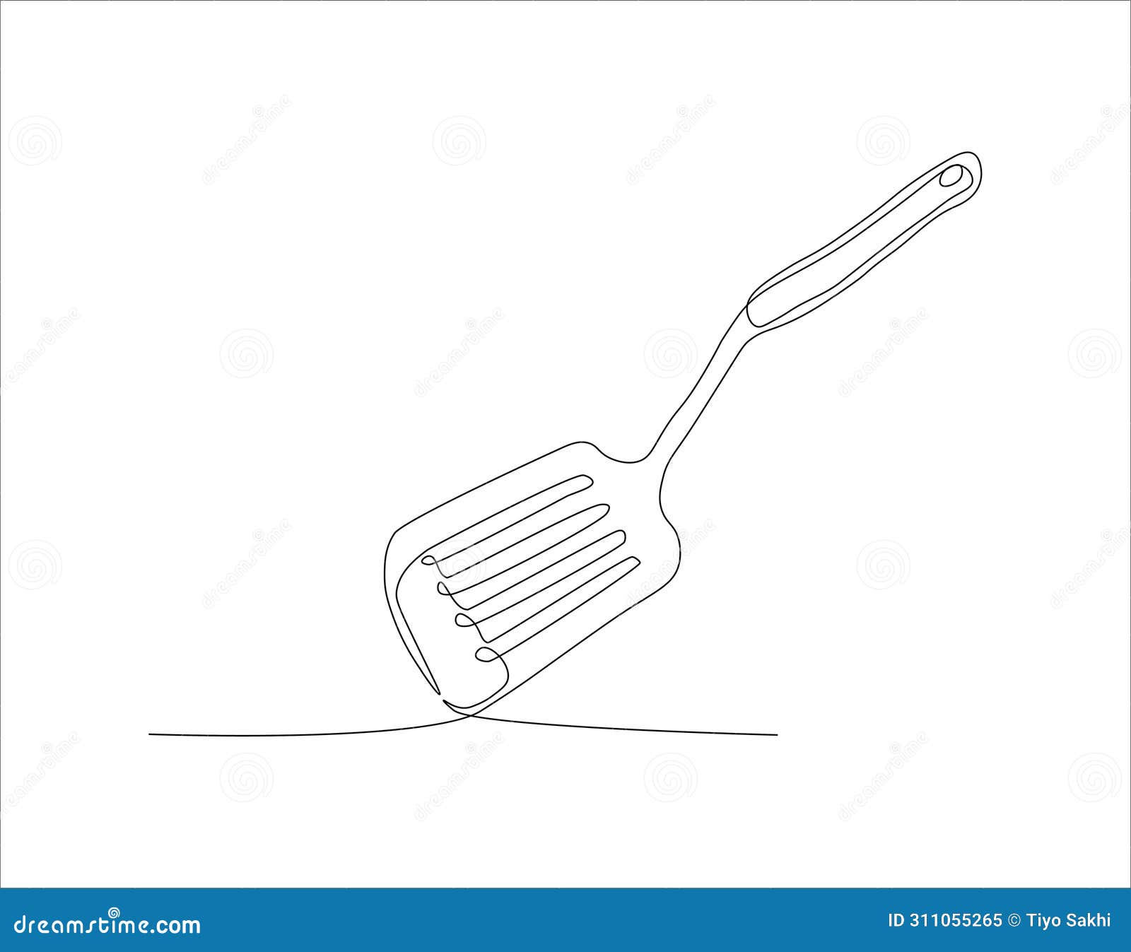 Continuous Line Drawing of Spatula. One Line of Spatula. Kitchen Tool ...