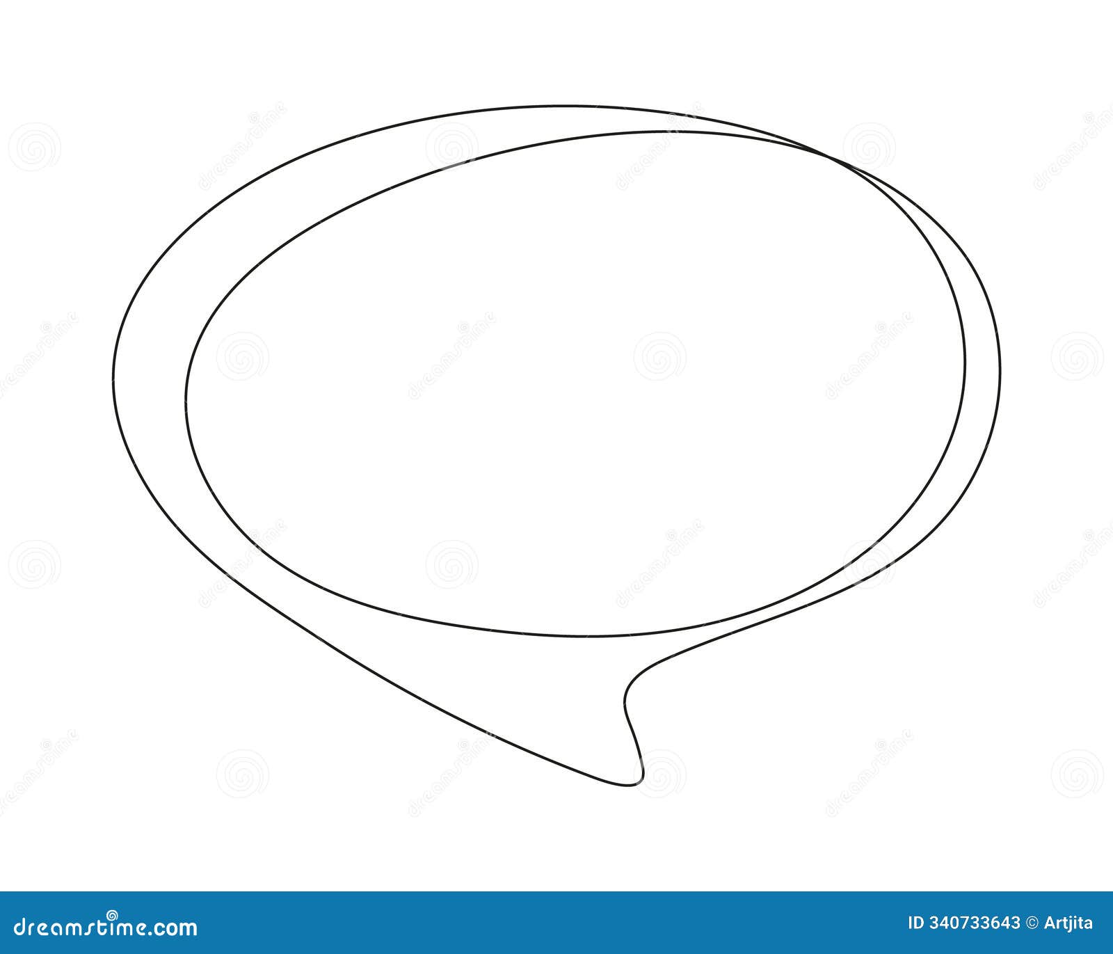 Continuous Line Drawing of a Speech Bubble. the Design is Simple and ...