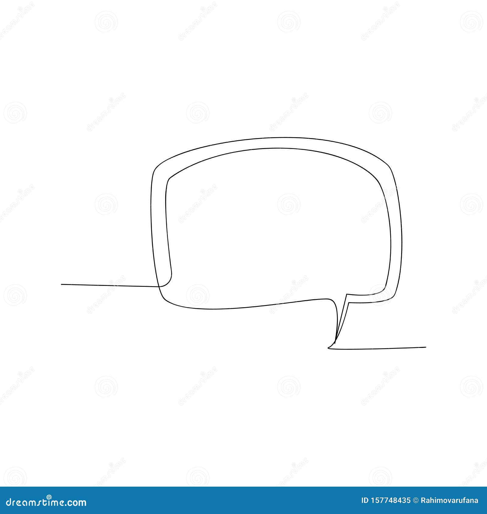 Continuous Line Drawing of Speech Bubble. Isolated Sketch Drawing of ...