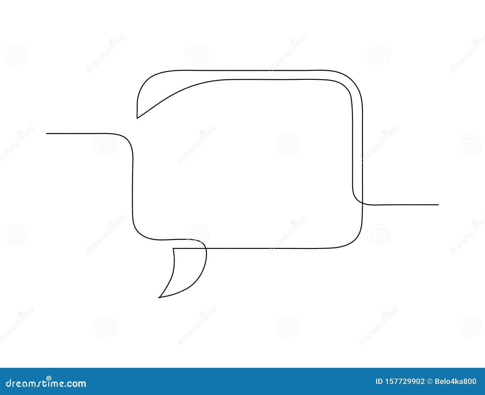 Continuous Line Drawing Of Speech Bubble Isolated On White Background ...