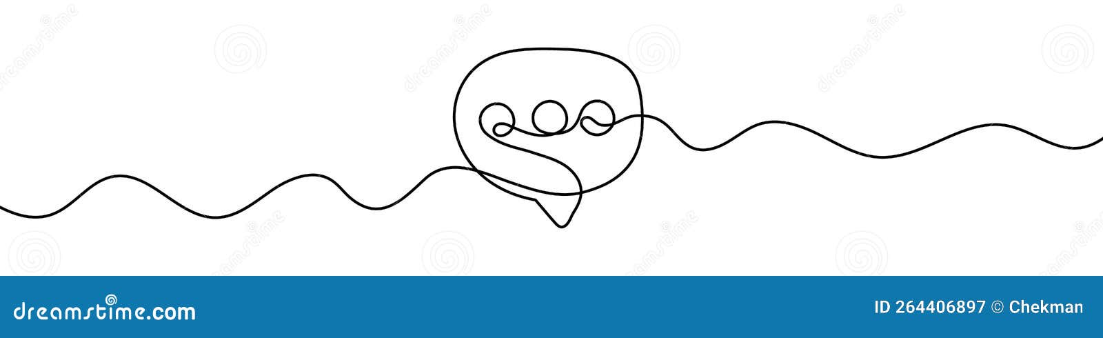 Continuous Line Drawing of Speech Bubble. Linear Drawing of a Speech ...