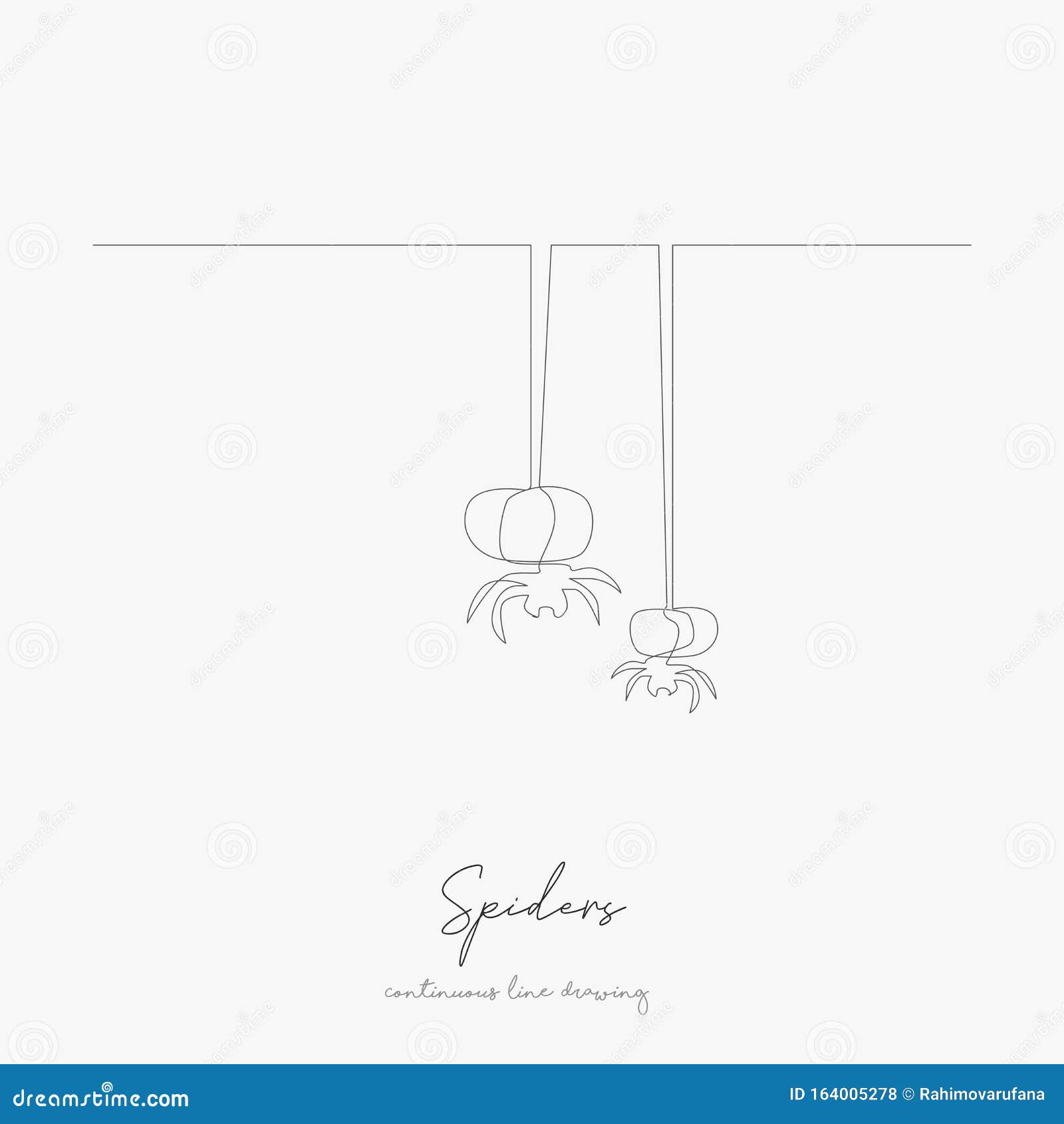 Continuous Line Drawing. Spiders. Simple Vector Illustration. Spiders ...