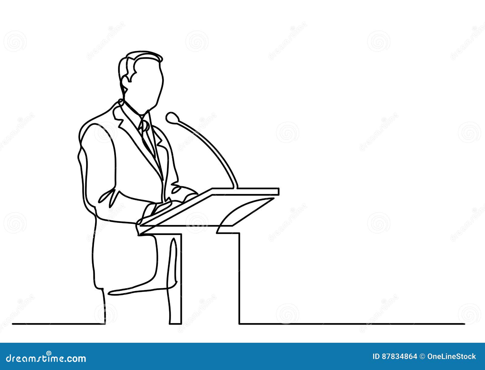 Continuous Line Drawing - Spokesman Stock Vector - Illustration of ...