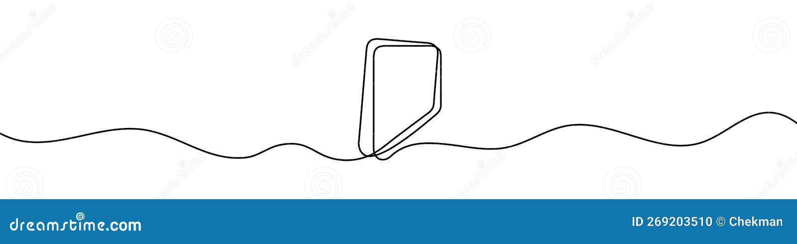 Continuous Line Drawing of Square Frame. One Line Icon of Frame Stock ...