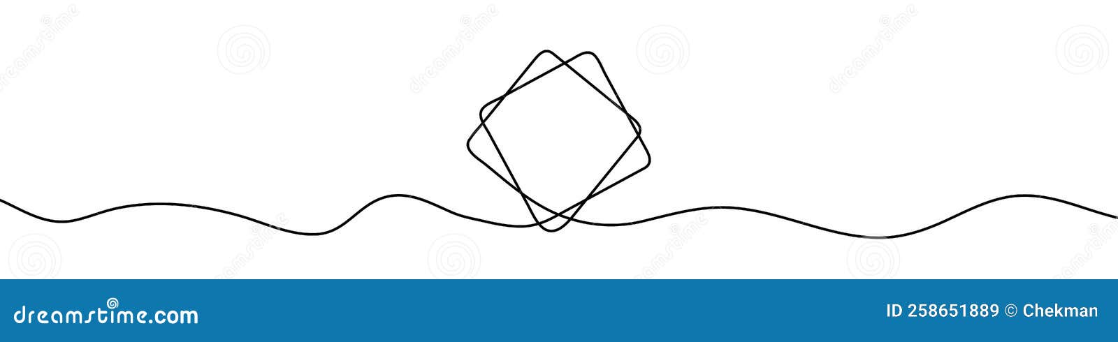 Continuous Line Drawing of Square Frame. One Line Icon of Frame Stock ...