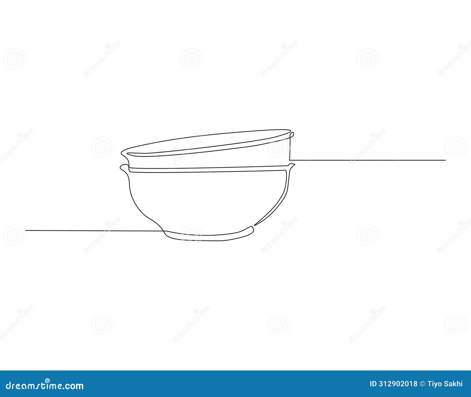 Continuous Line Drawing of Stack of Bowls. One Line of Bowls. Bowls ...