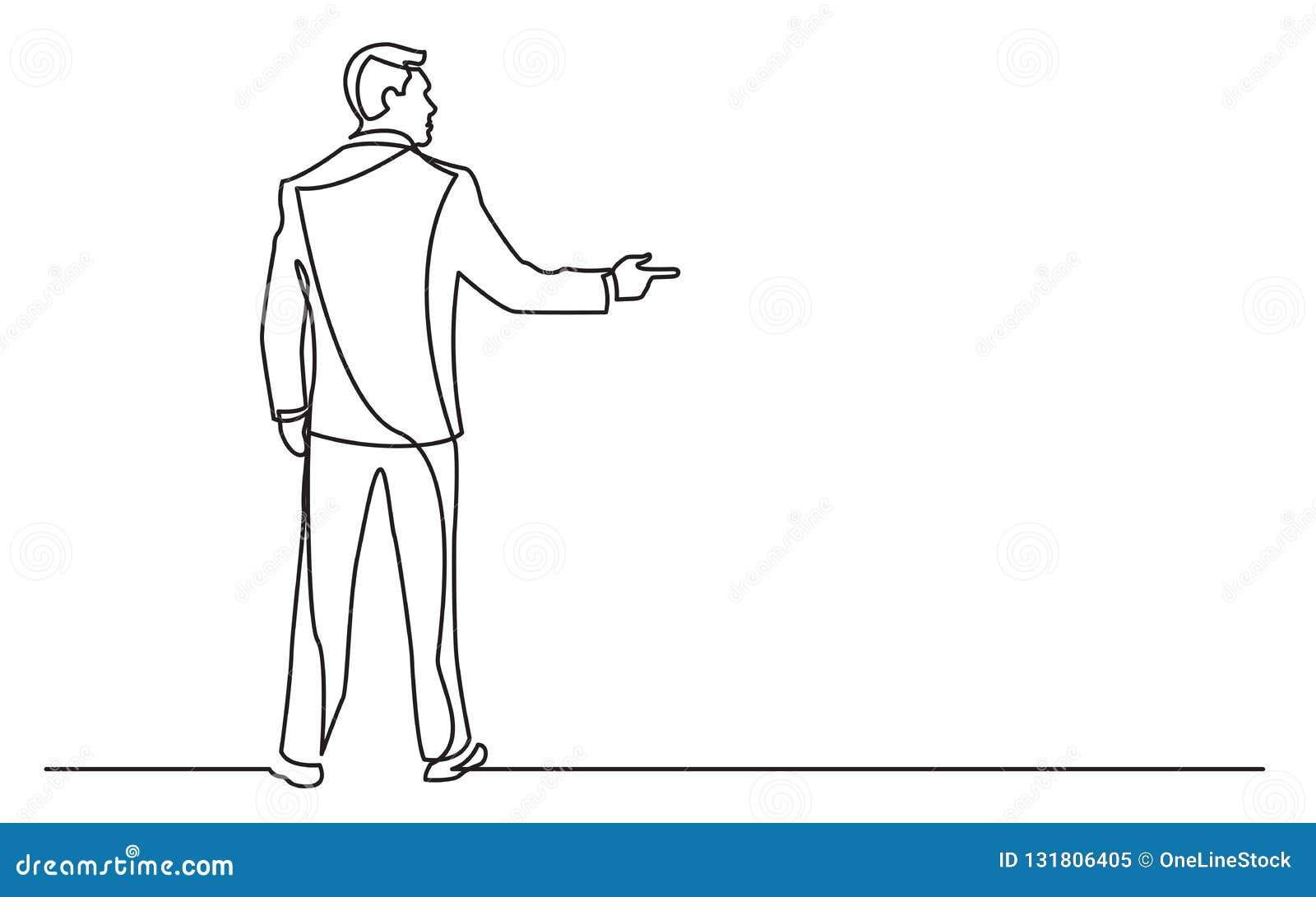 Continuous Line Drawing of Standing Businessman Pointing Finger Stock ... Continuous Line Drawing of Standing Businessman Pointing Finger Stock ...