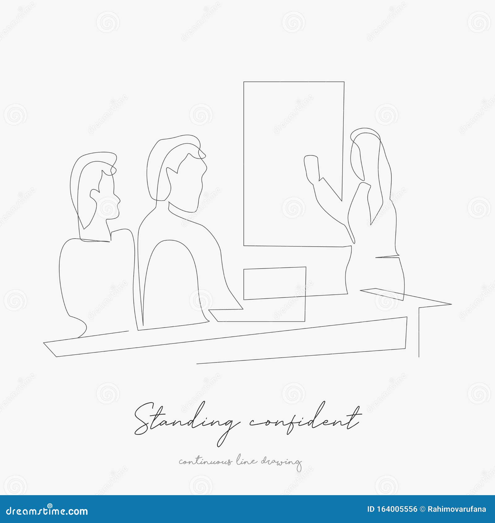 Continuous Line Drawing. Standing Confident. Simple Vector Illustration ...