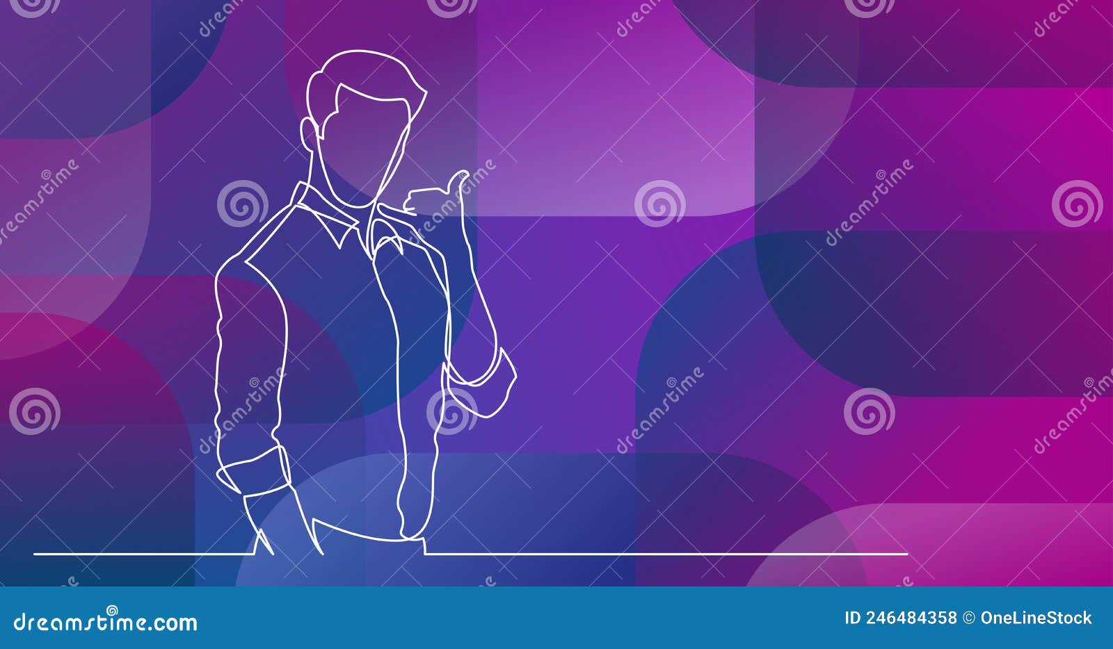 Continuous Line Drawing of Standing Man Showing Call Me Gesture Stock ...