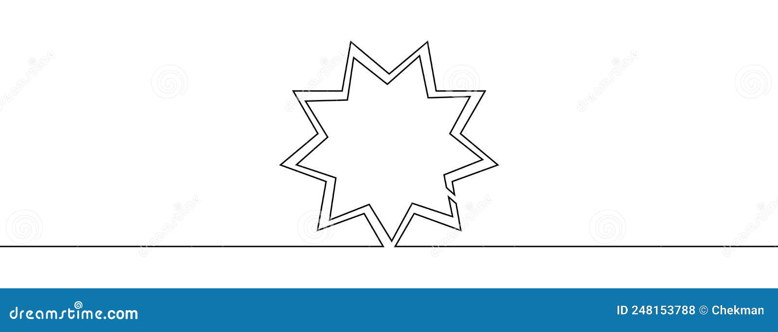 Continuous Line Drawing of Star. One Line Drawing Background. Linear ...