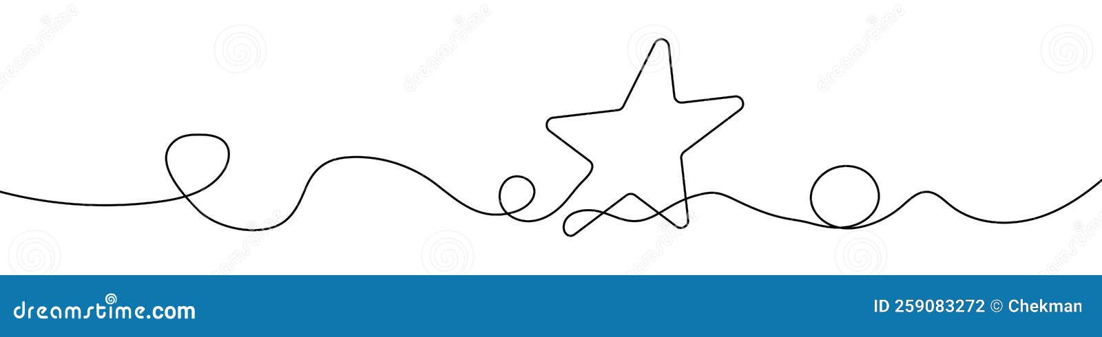Continuous Line Drawing of Star. One Line Drawing Background. Linear ...