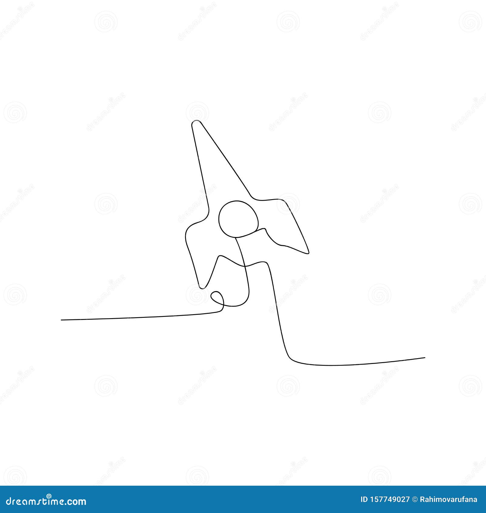 Continuous Line Drawing of Start Up Rocket. Isolated Sketch Drawing of ...