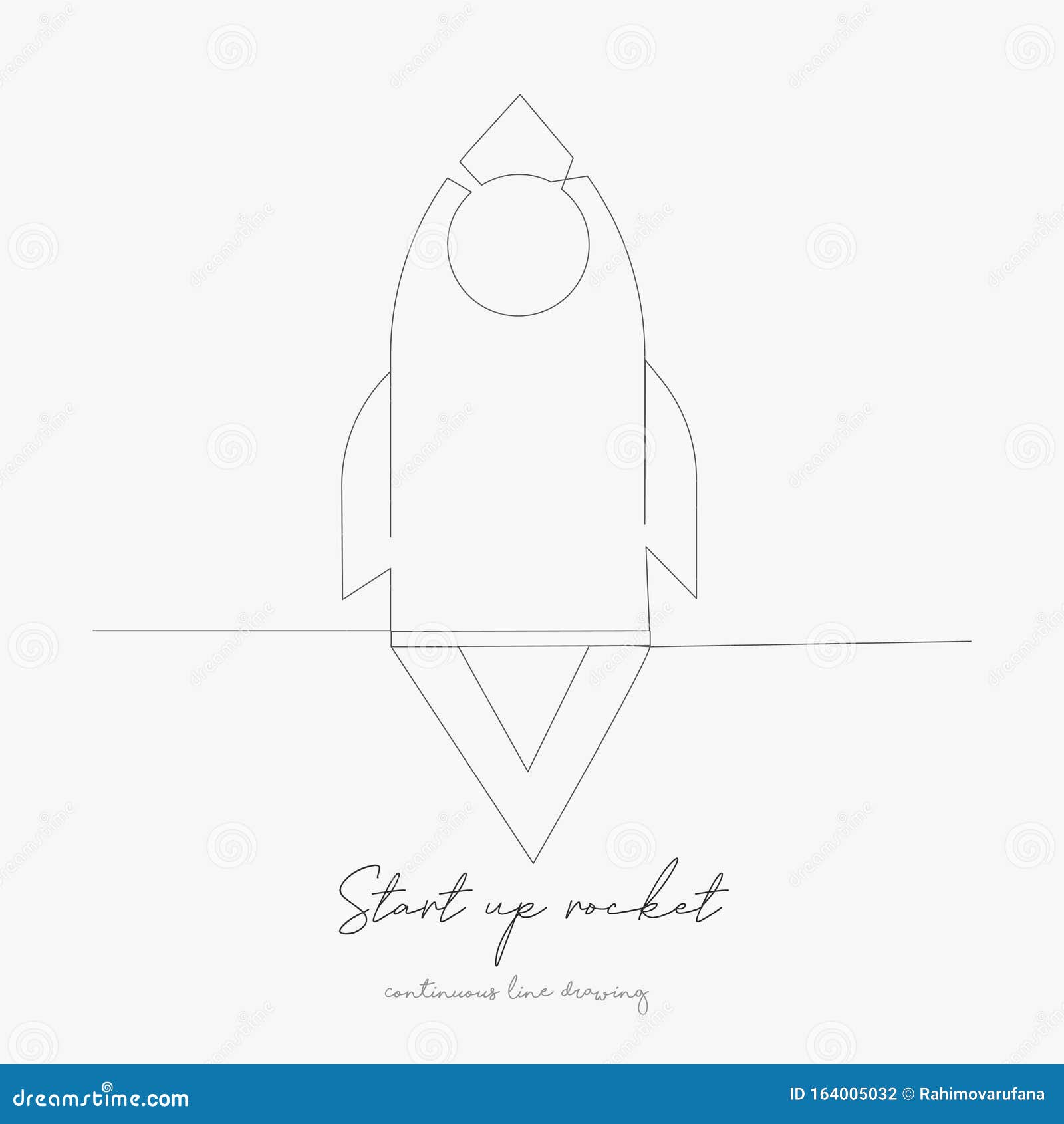 Continuous Line Drawing. Start Up Rocket. Simple Vector Illustration ...