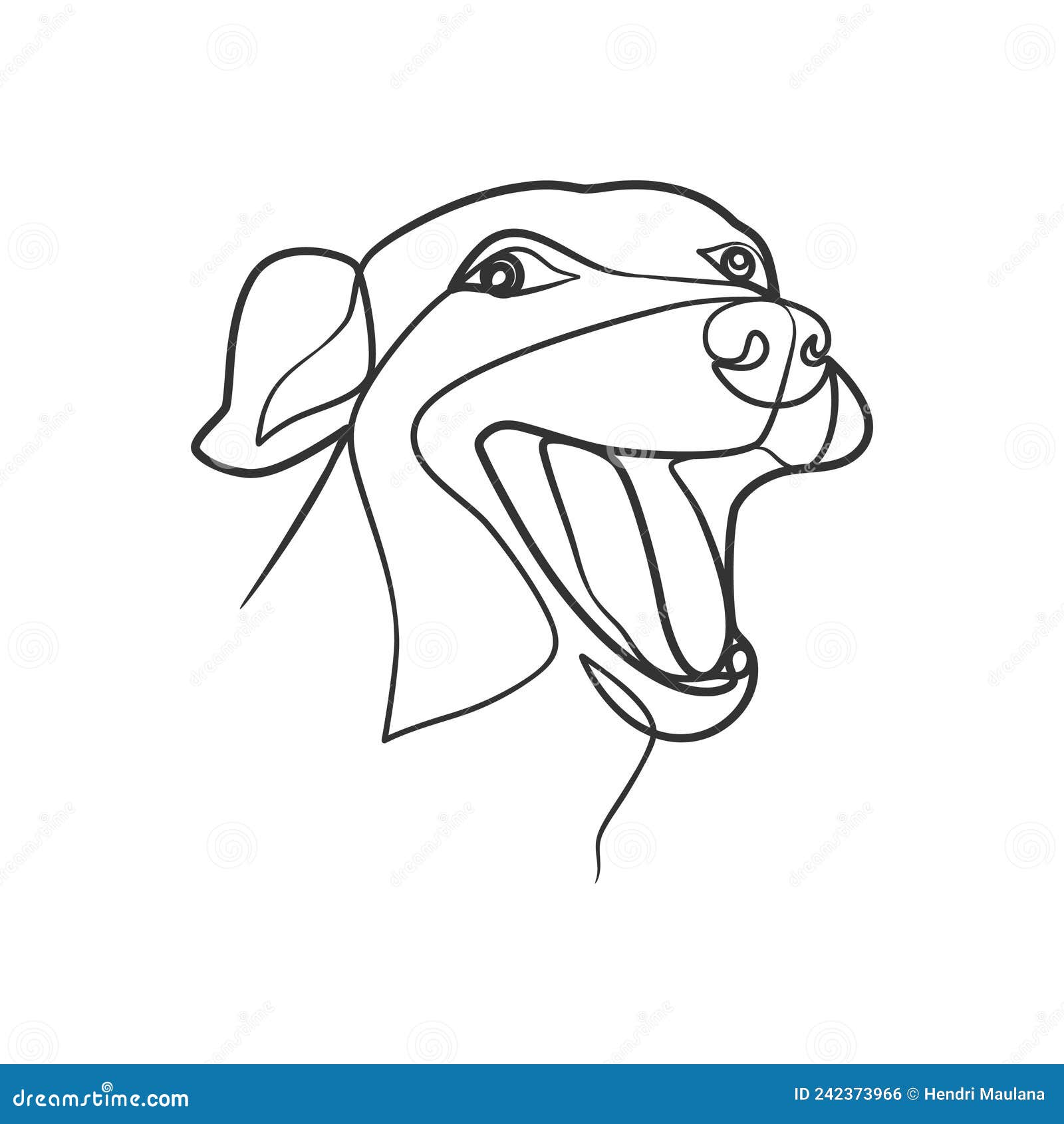 Continuous Line Drawing Style of Dog Head Stock Vector - Illustration ...