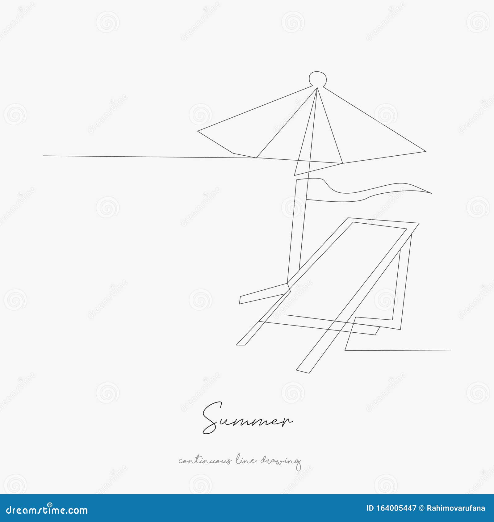 Continuous Line Drawing. Summer. Simple Vector Illustration. Summer ...