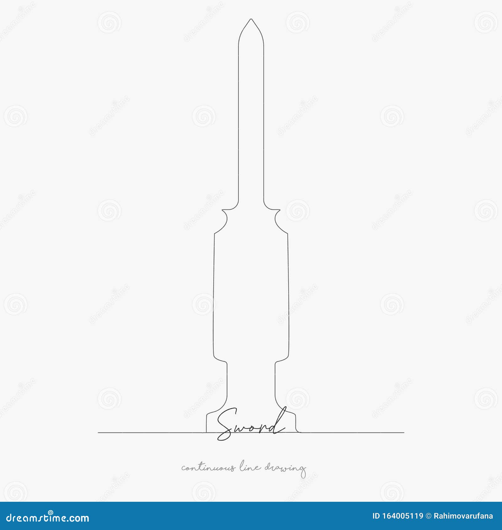 Continuous Line Drawing. Sword. Simple Vector Illustration. Sword ...